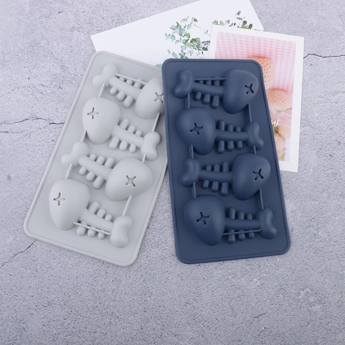 Fish Bone Shape Silicone Ice Cube Tray Mold High Quality Food Grade Ice ...