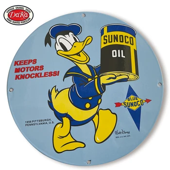 Us Retro Cartoon Animal Sunoco Oil Enamel Porcelain Signs Plate - Buy ...