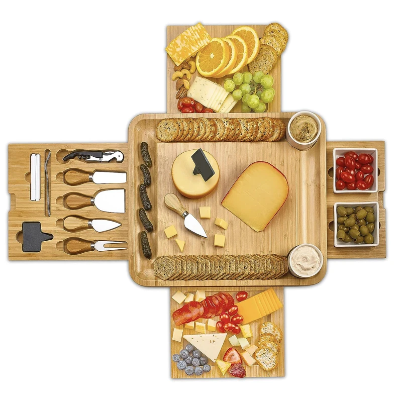 Custom Charcuterie Board Wooden Cheese Plate Bamboo Cheese Board For ...