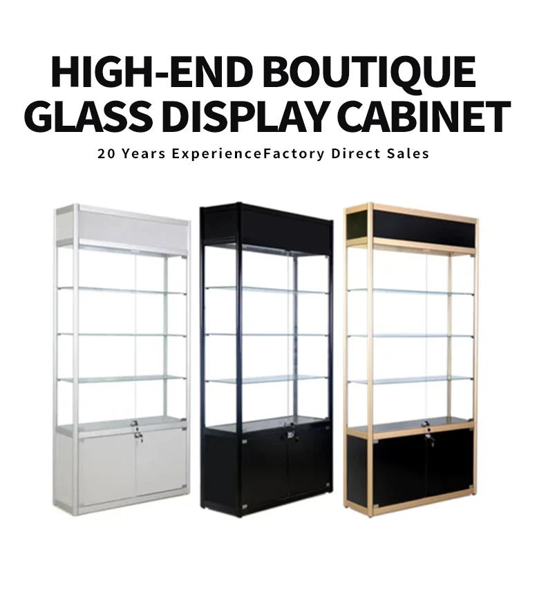 Glass Showcase Cabinet with LED Lighting - Perfect Display