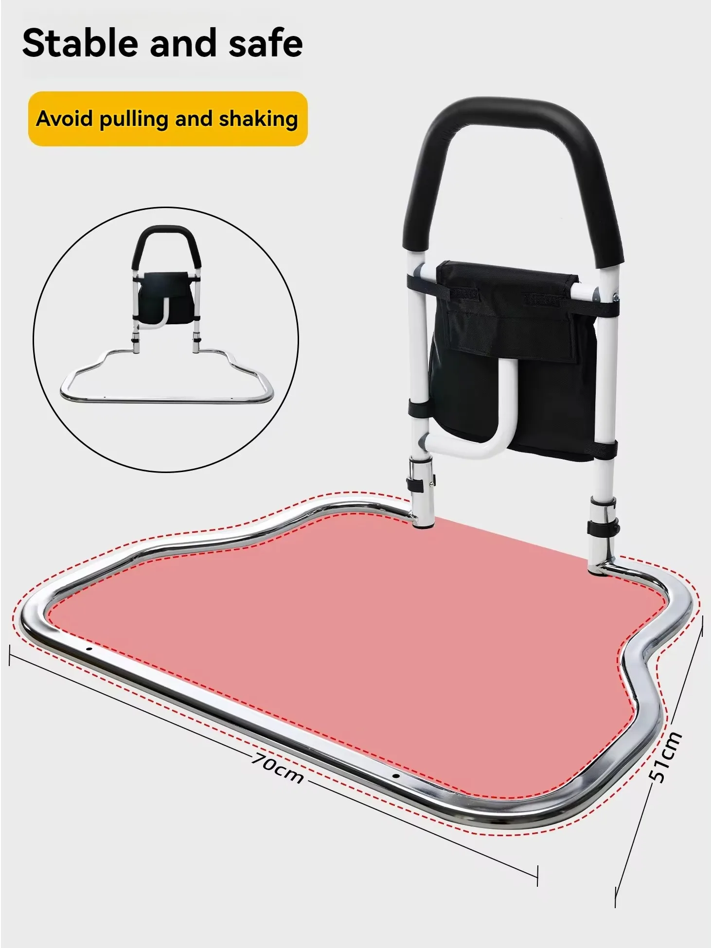 Adjustable Bed Assist Rail Handle And Fall Prevention Safety Hand Guard ...