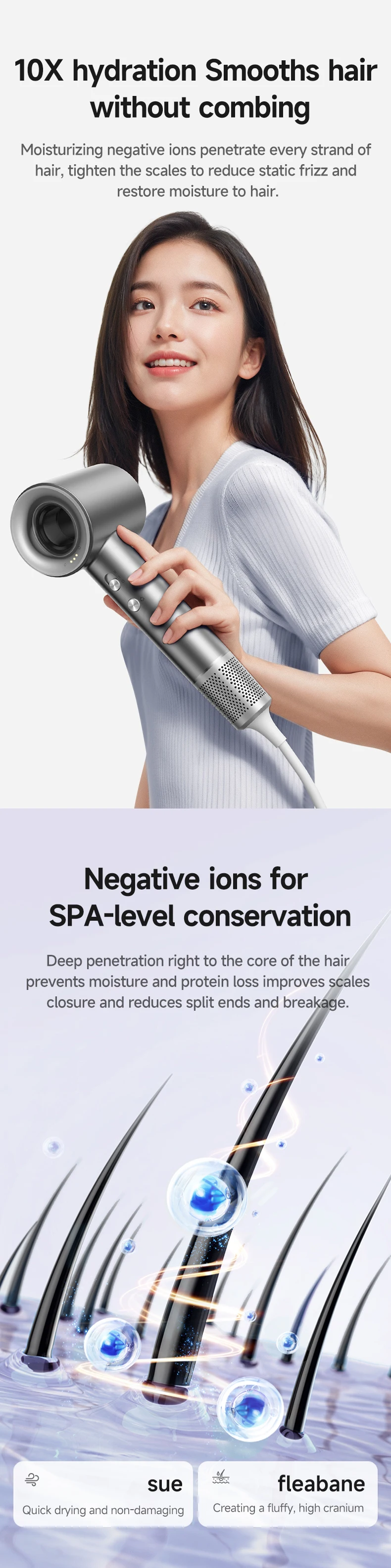 High Quality Custom Professional DC Motor Hair Dryer Ionic