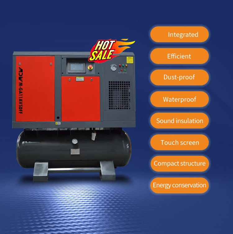 15hp All-in-one Portable Compressor Screw Type Pcp Air Compressor With ...