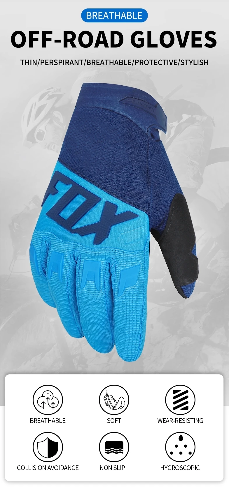 Classic Motorcycle Mtb Bicycle Riding Gloves Breathable Wear-resistant ...