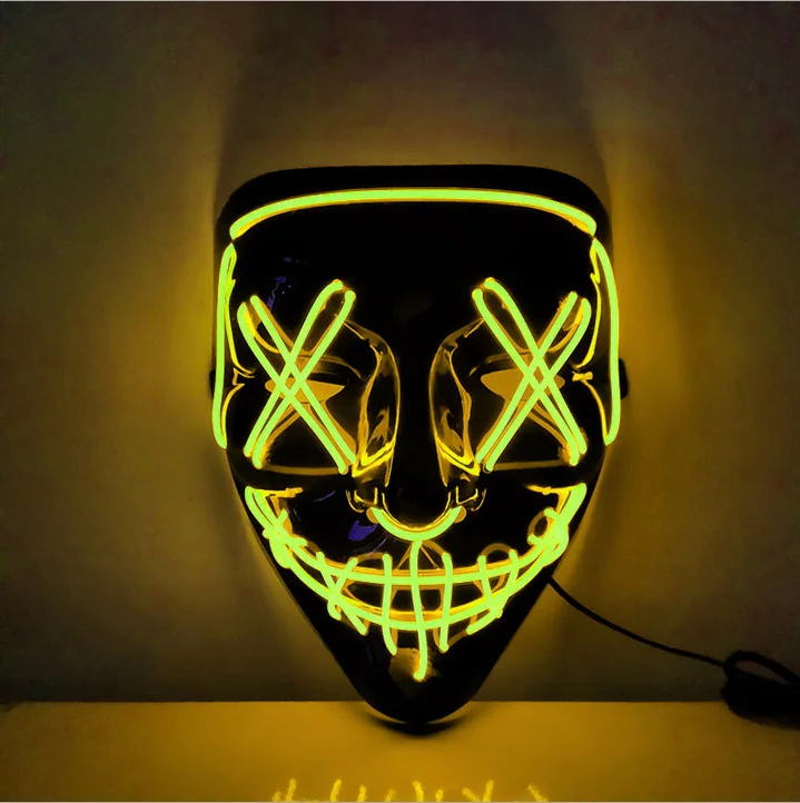 2023 Halloween LED Mask Purge Neon Masks Election Mascara