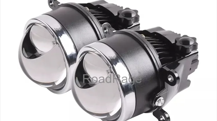 Car Bi Led Fog Lamp Drl 3 Inch Dual Led Projector Lens Fog Matrix Light ...
