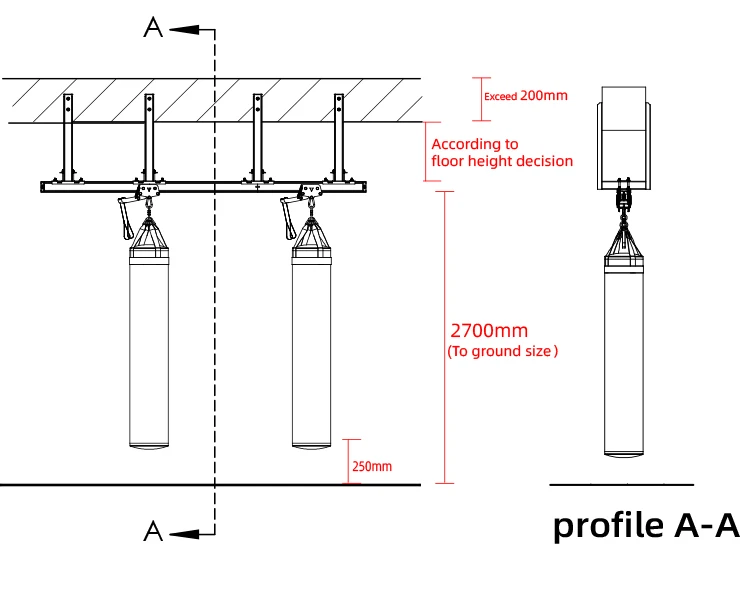 Wall Mount Punching Bag Hanger Rack Boxing Heavy Bag Holder with Sand ...