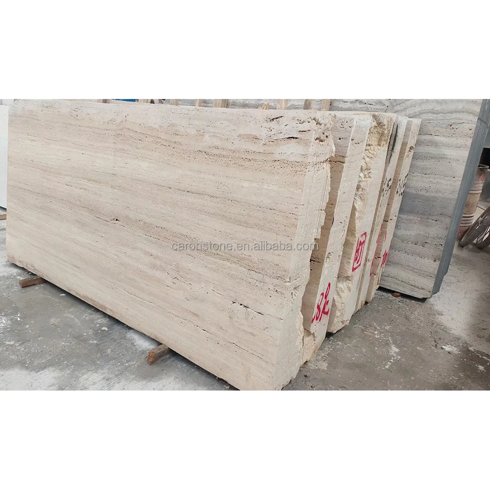 Customized Villa House Natural White/beige Travertine Wall Cladding ...