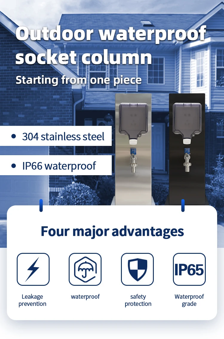 Multifunctional Courtyard Waterproof Socket Outdoor Power Stake Garden ...