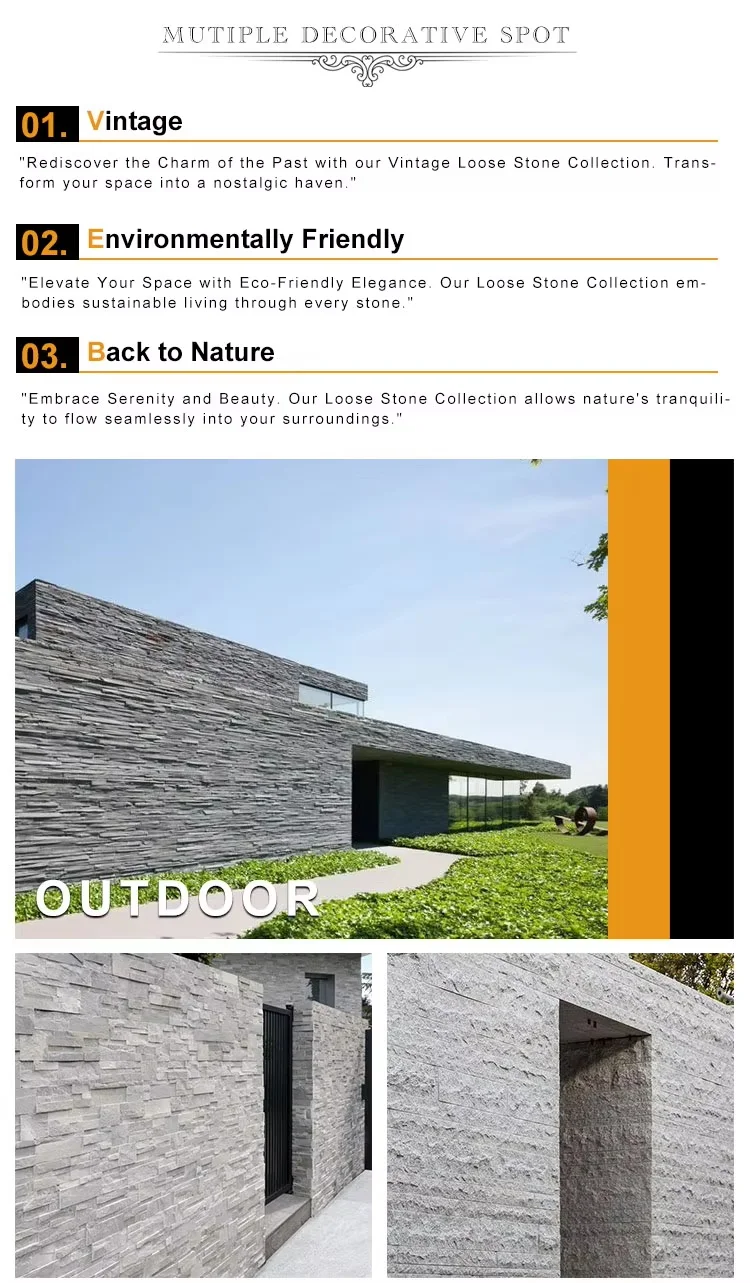 Quartzite Exterior Wall Tiles Natural Stacked Stones Stone Veneer for ...