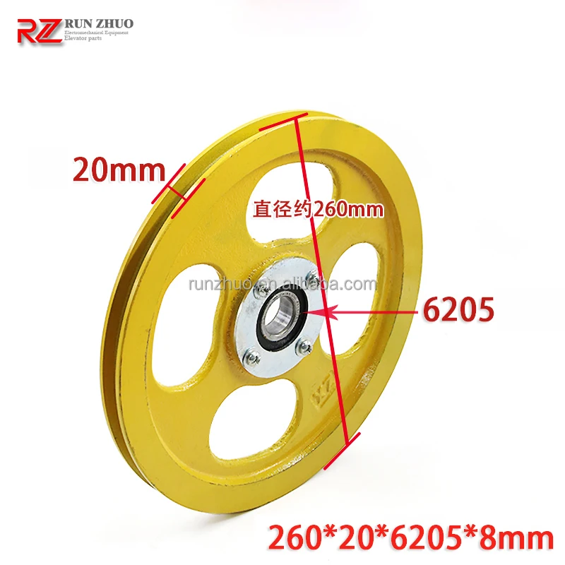 H*tachi Elevator Wire Rope Tensioning Device Wheel 260*20*6205 Speed ...