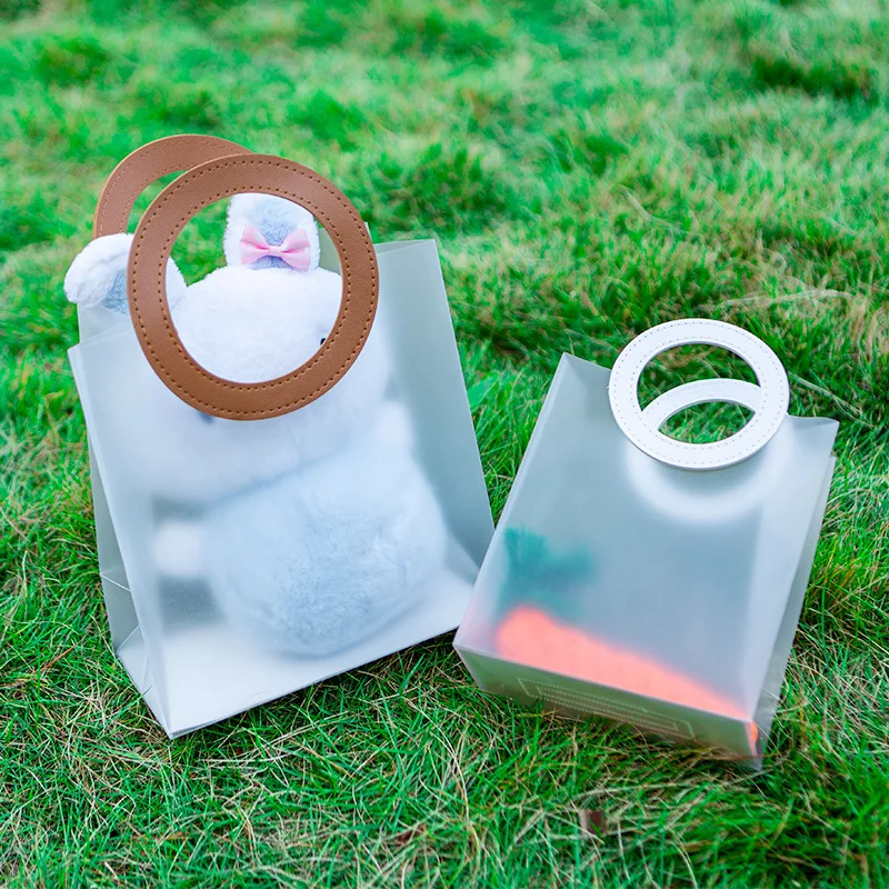 Customize Froested PVC Shopping Bag Tote Round Handle Bag Promotional ...