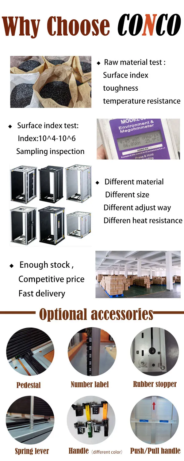 Custom Smt Pcb Magazine Rack With Stopper Plates and Clips - GoldSupplier