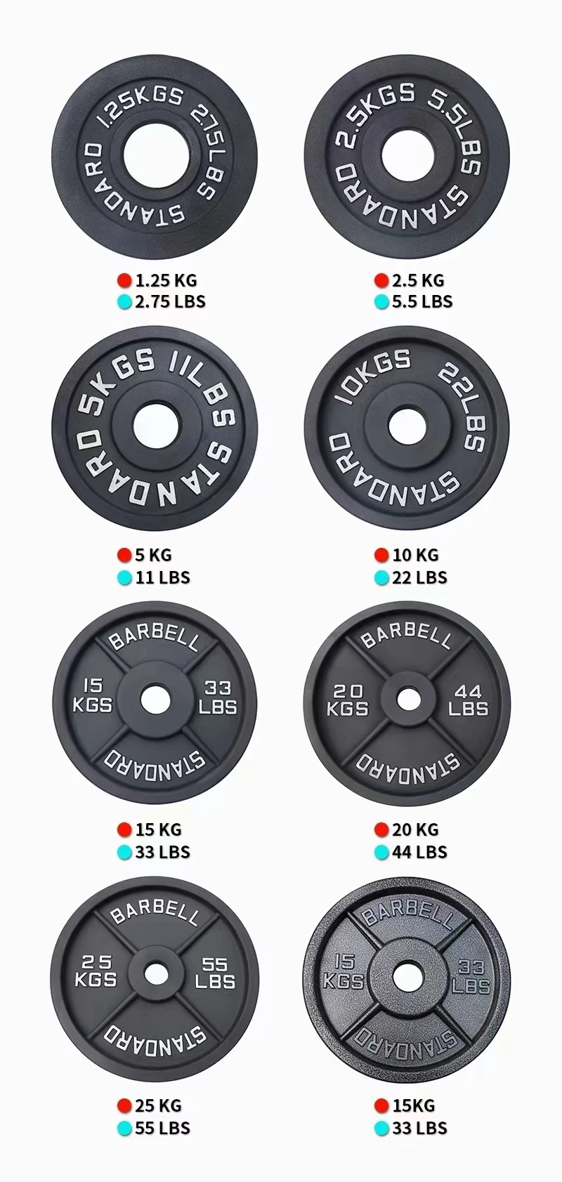 Custom Fitness Equipment Wholesale Lifting Plates Set 20kg Barbell ...