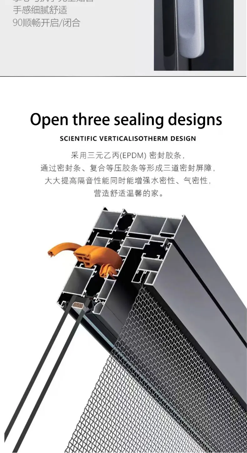 Aluminium Sliding Window With Fly Screen Double Glazed Thermal Break ...