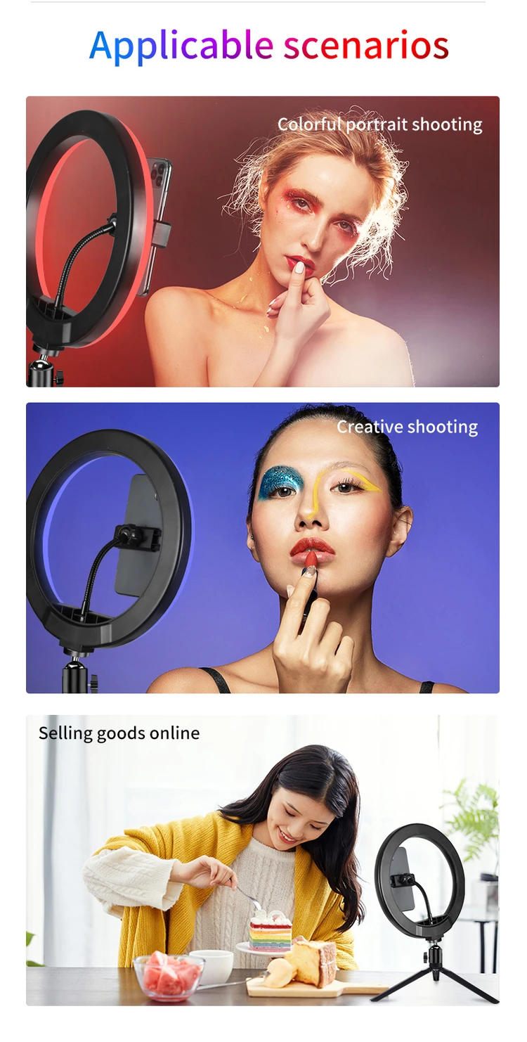 Wholesales Rgb Fill Light Ring Led 10 13 14 18 Inch Rgb Led Soft Ring ...