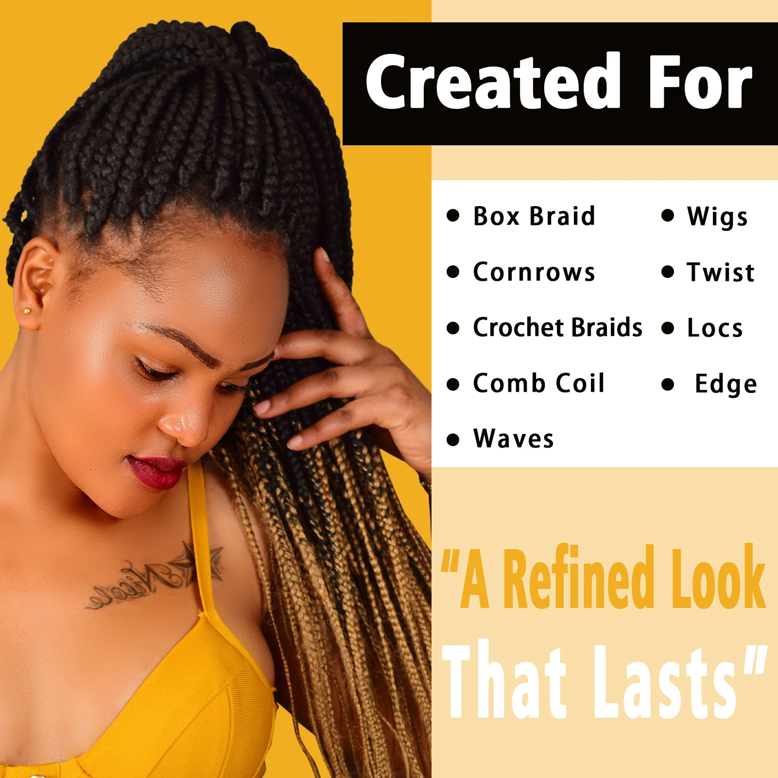 Custom Hair Setting Mousse for Braiding Sealer Box Braids Cornrows ...