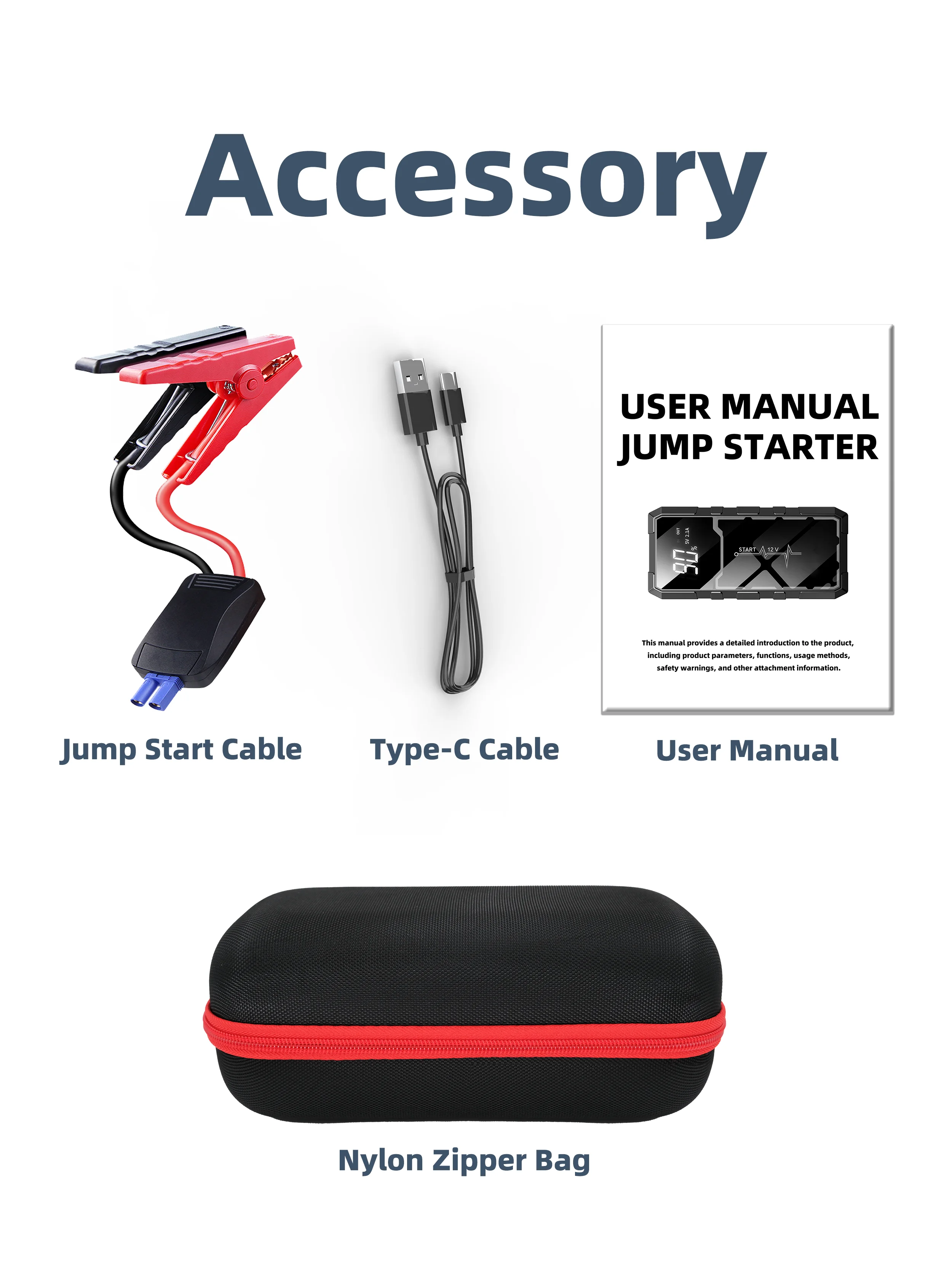 12V Car Jump Starter Emergency Tool Kit Car Booster with Big Capacity ...
