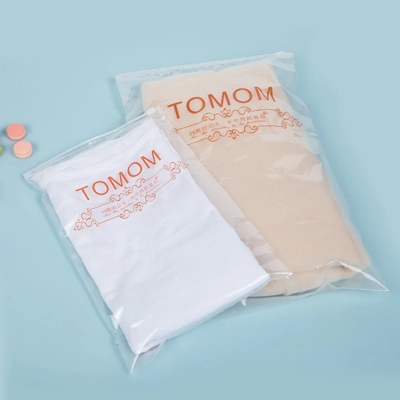 Custom Clothes Packaging Zip Lock Bag Biodegradable Matt Black Frosted ...