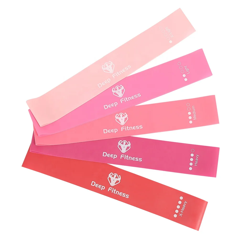 Custom Logo Rubber Latex Mini Loop Bands/Latex 5 Pcs Resistance Bands ...