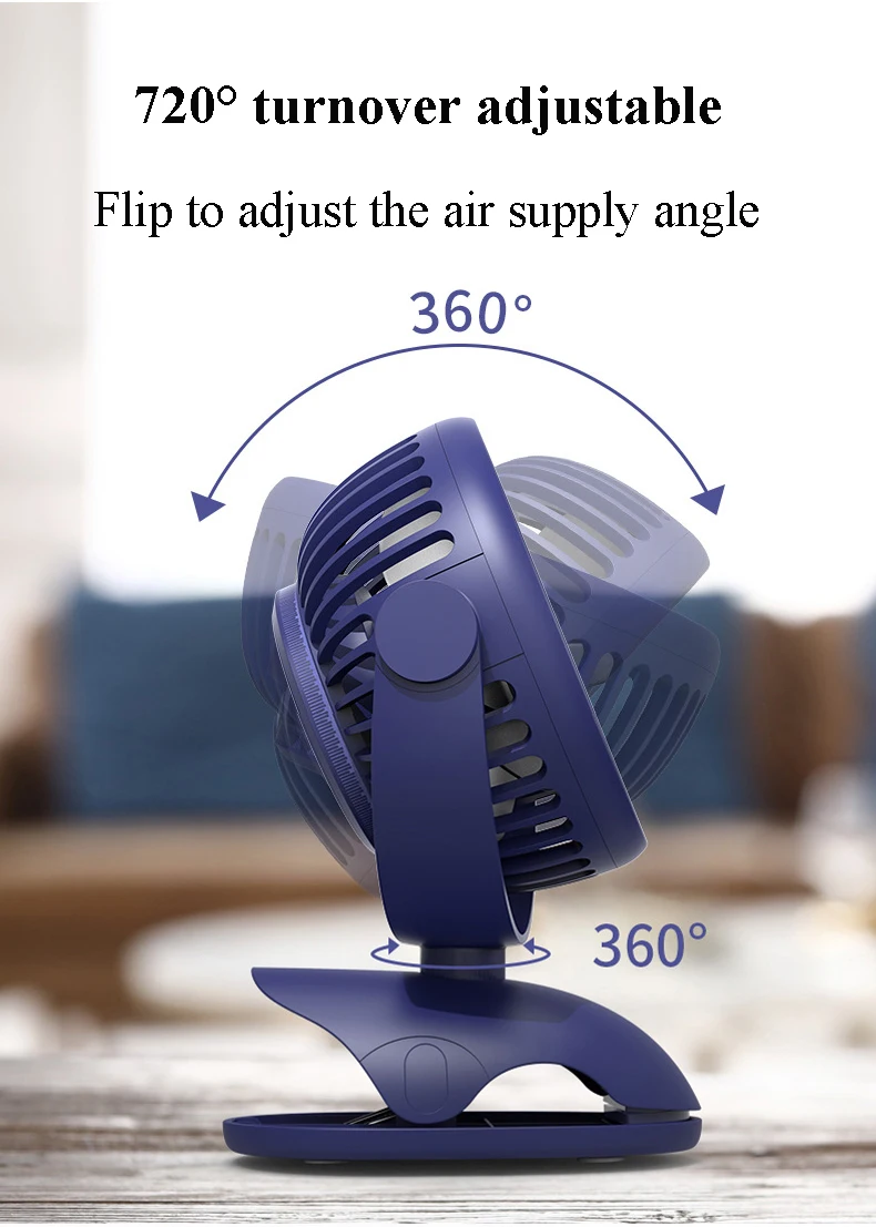 Rechargeable 3000mah Battery for Clip Mini Fans - 8 Hours Durable