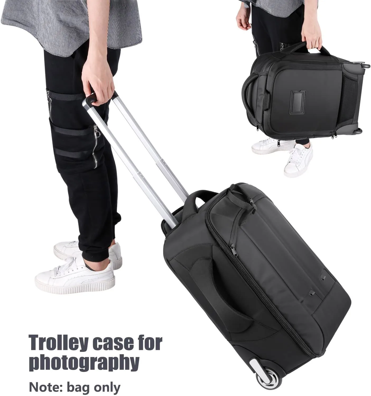 ISO Custom Travel Camera Bag with Wheels - Large Capacity