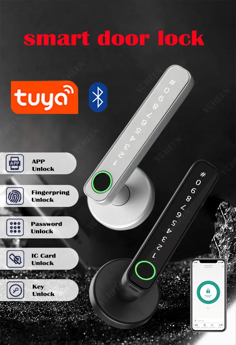Tuya Smart Digital Door Lock - Secure Biometric Fingerprint