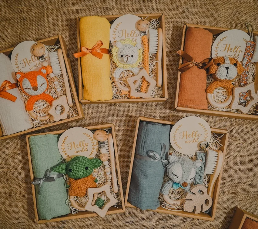 Baby Gift Set - Soft Toy Teething Gum Gift Box for Newborns