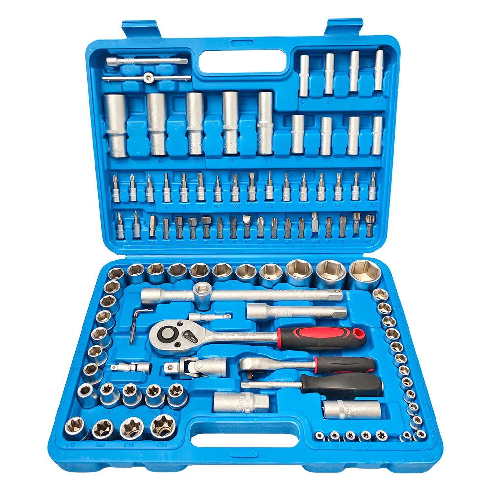 108pcs Drive Socket Set Box Ratchet Wrench Tool Set with Sockets Metric ...
