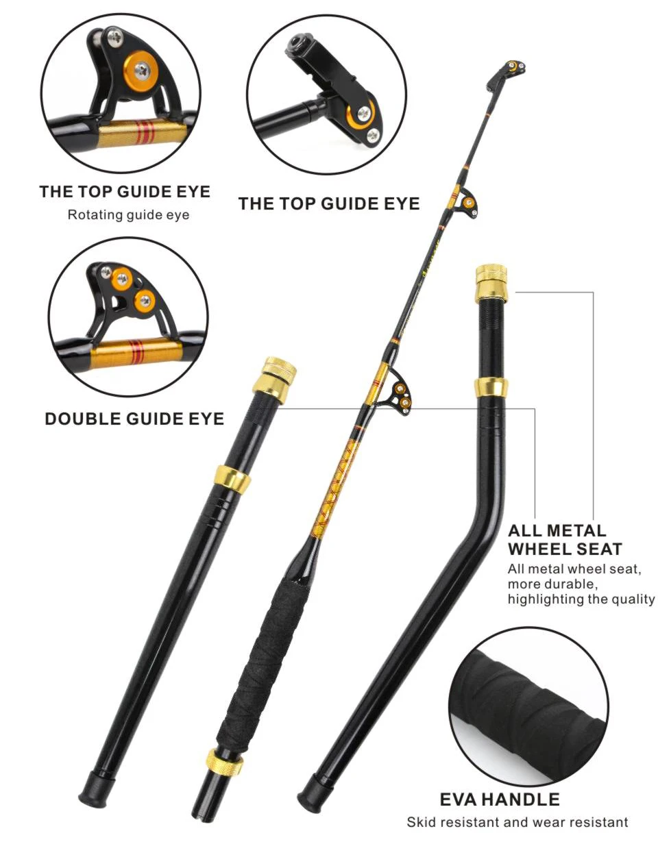 Swivel Tip Guide Big Game Fishing Rod - Saltwater Trolling