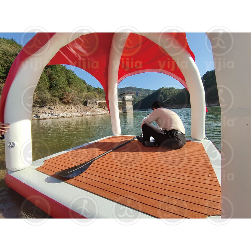 Inflatable PVC Floating House - Fun Island Hopper Boat