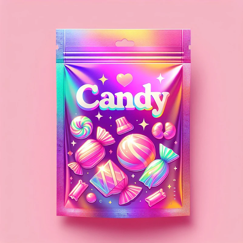 Custom Printed Ziplock Candy Food Packaging Three Side Seal Stand up ...