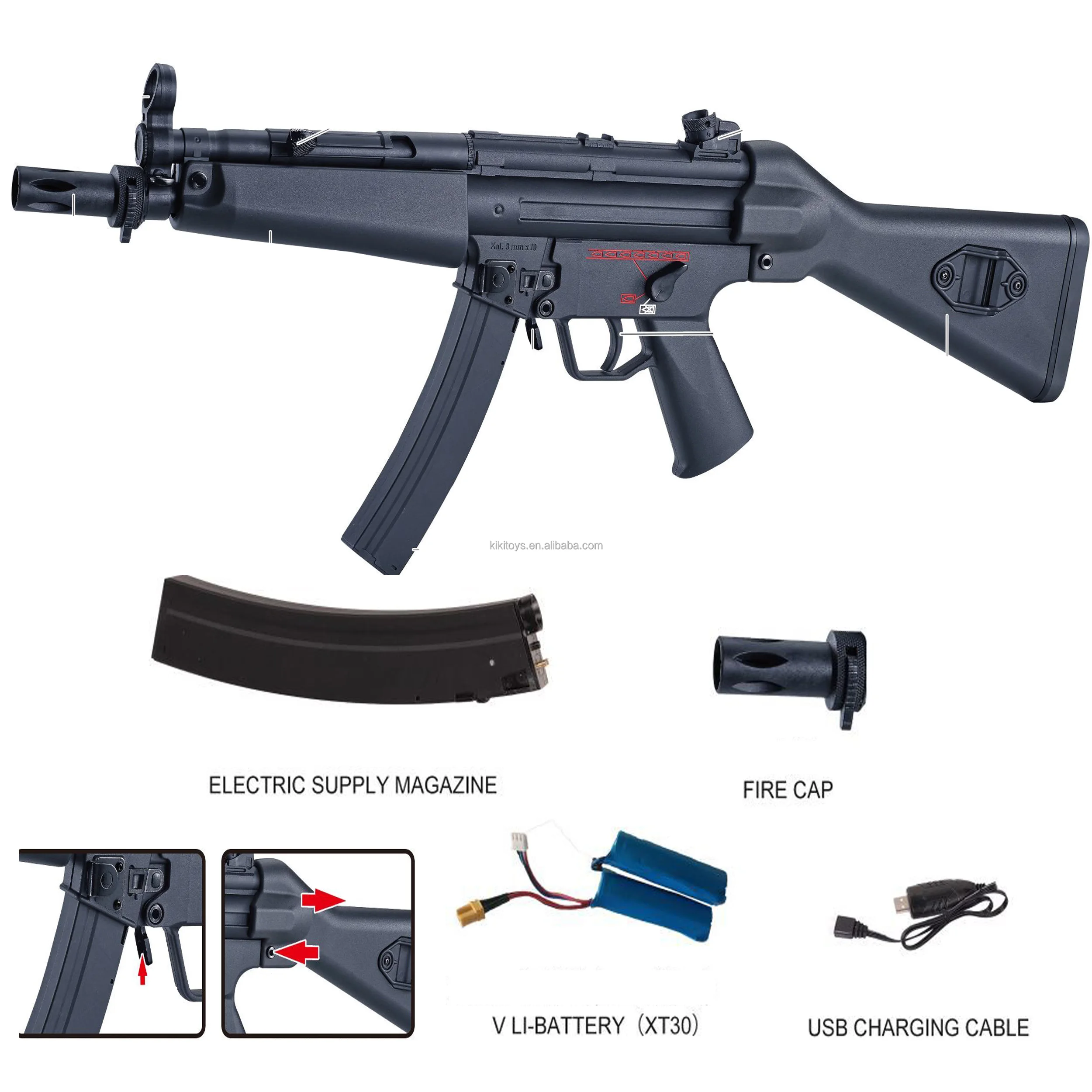 MP5 Electric Gun GEL Bullet - High Speed Toy Blaster