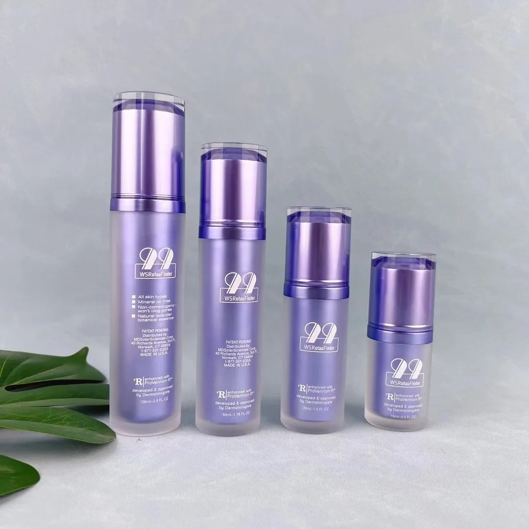 Luxury 15ml 30ml 50ml 100ml Cylinder Empty Skincare Lotion Cream Purple ...