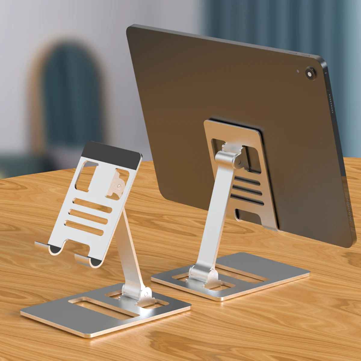 Dual Foldable Fully Adjustable Desktop Tablet Holder for iPad Stand 4 ...