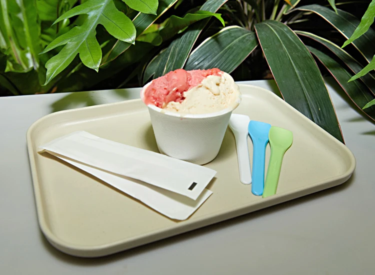 Compostable Cutlery - PLA Ice Cream Spoons for Parties