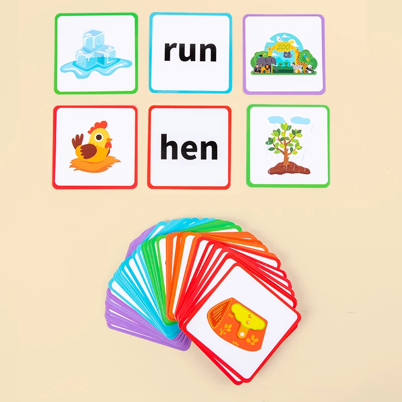 Montessori Wooden Short Vowel Reading Blocks for Toddlers