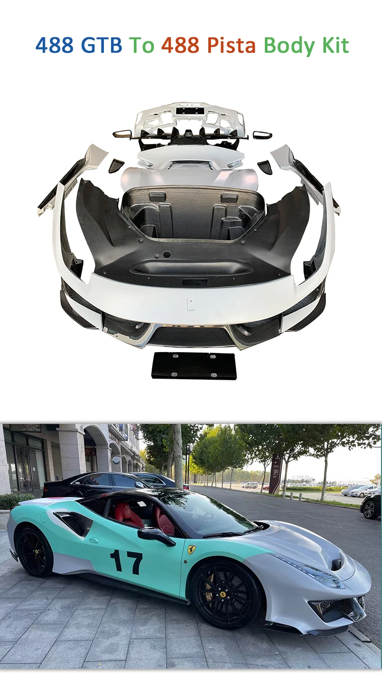 Carbon Car Bodykit Full Set Body Kit Diffuser Front Bumper Part Upgrade ...