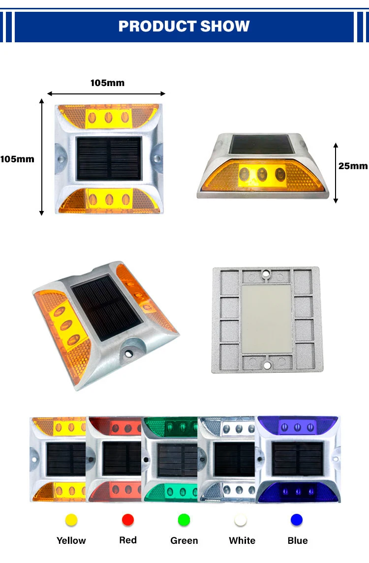 Aluminum Road Reflectors IP68 for Sidewalks - Solar LED