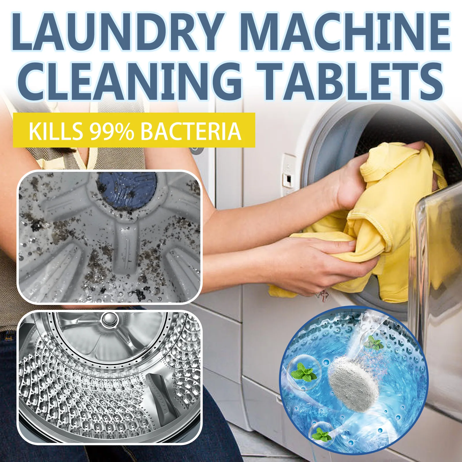 Washing Machine Cleaning Sheet Automatic Roller Drum Washing Machine ...