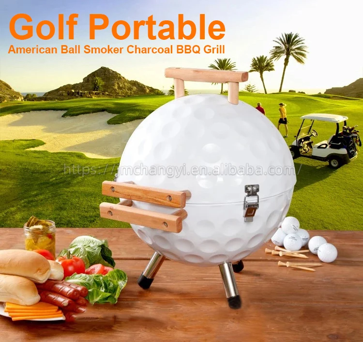 Wholesale Golf Ball Shape Design Small BBQ Grills for Outdoor Camping