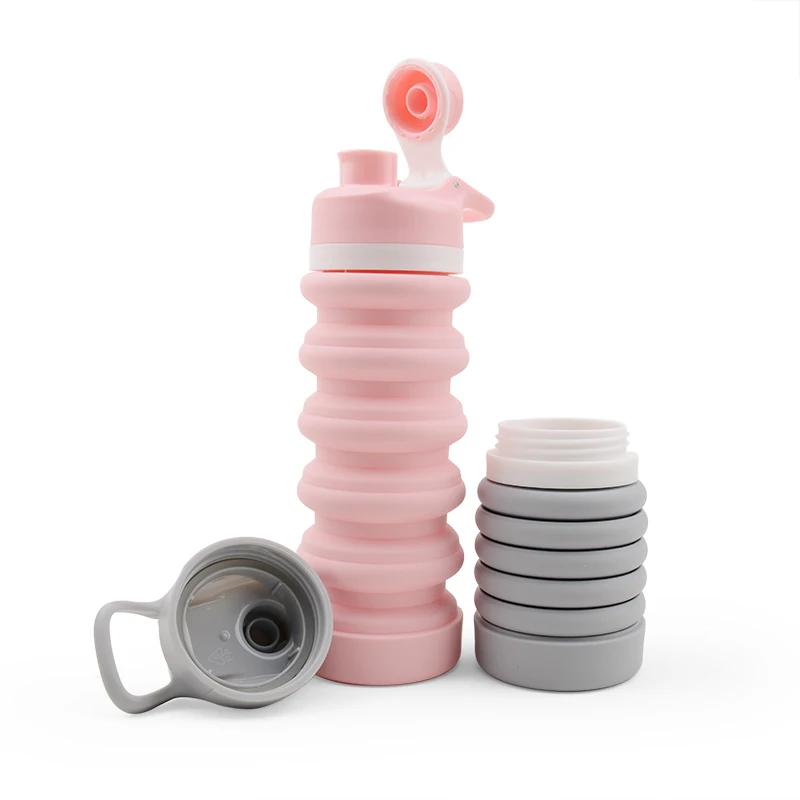 Eco-friendly Skinny Silicone Stackable Water Bottle Portable Travel ...