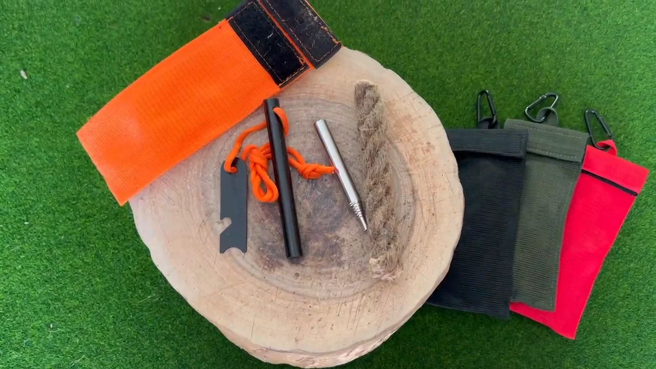 Outdoor Emergency Fire Kit Waterproof Fire Starting Pouch With 5inch ...