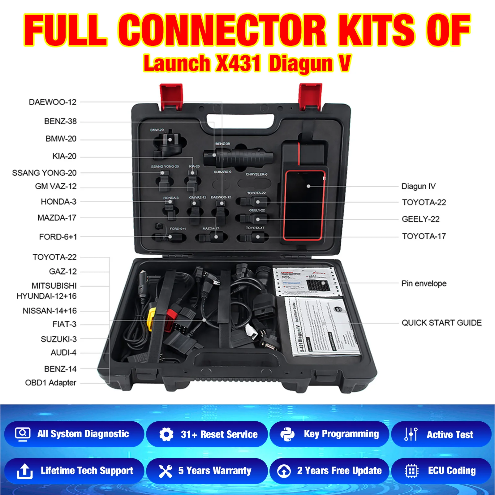 Launch X431 Diagun V - Universal Diagnostic Tool for Cars