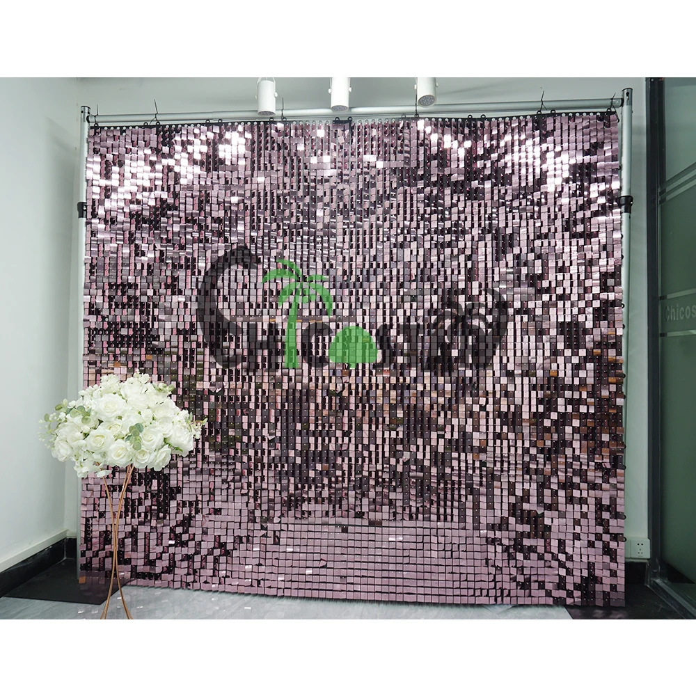 Customized Sequin Wall Pink Panels High Quality Shimmer Wall Backdrop ...