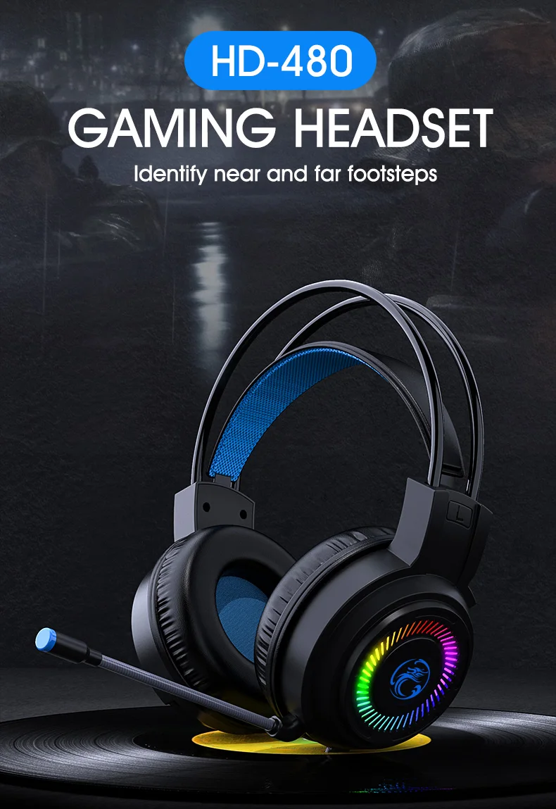 Imice HD480 Gamer over-Ear Headphones with Microphone