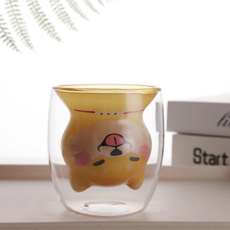 Handmade High Borosilicate Clear Cute Cartoon Animal Dog Shaped Glass ...