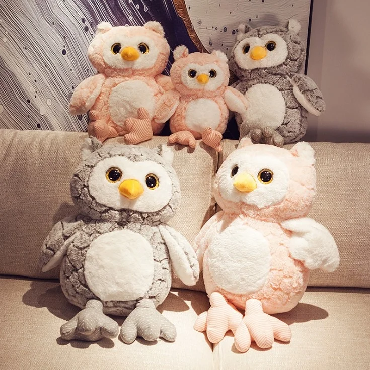 High Quality Stuffed Mini Cartoon Doll Pink Animals 35cm Pp Cotton Owl ...