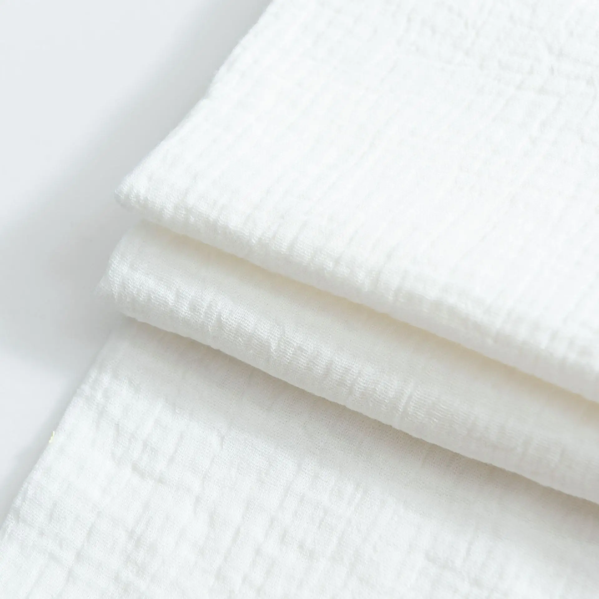 Rolls Wholesale Soild 100% Cotton Muslin Swaddle Fabric Crinkle Wrinkle ...
