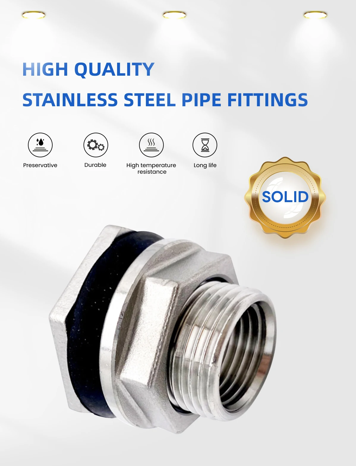 304 Stainless Steel Water Tank Connector Equal Head Outer Wire Bucket ...